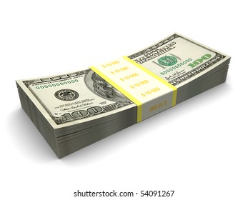 Stack One Hundred Dollars Bills Isolated Stock Illustration 257824147