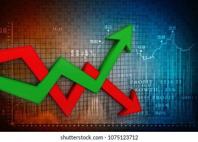 3d Illustration Inflation Deflation Graph 库存插图 1053332390 | Shutterstock