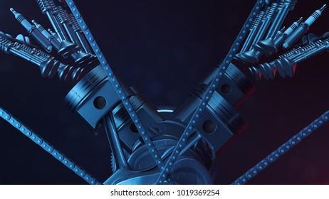 3d Illustration Internal Combustion Engine Engine Stock Illustration ...