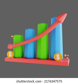 3d Illustration Low Poly Graph Stock Illustration 2176347575 | Shutterstock