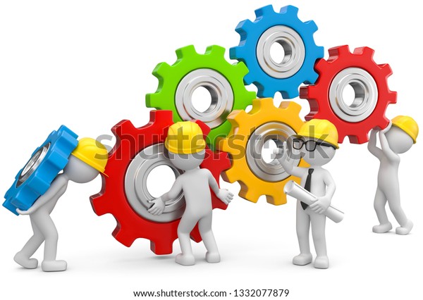 3d Illustration Male Worker Functionality: Stockillustration 1332077879 ...