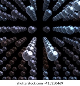 3d Illustration Matrix Sphere Space Digital Stock Illustration ...