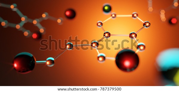 3d Illustration Model Serotonin Molecule Hormone Stock Illustration ...