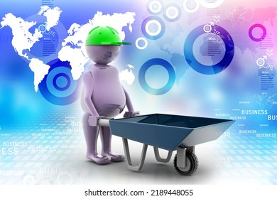3d Illustration Multi Use Construction Worker Stock Illustration ...