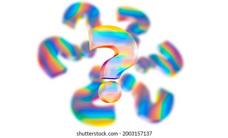 3d Illustration Multicolored Question Marks Stock Illustration ...