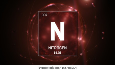 3d Illustration Nitrogen Element 7 Periodic Stock Illustration ...