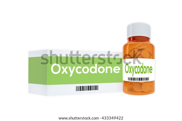 3d Illustration Oxycodone Title On Pill Stock Illustration 433349422