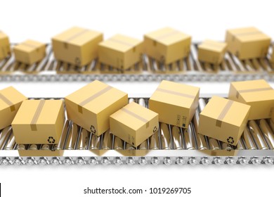 3d Illustration Packages Delivery Packaging Service Stock Illustration ...