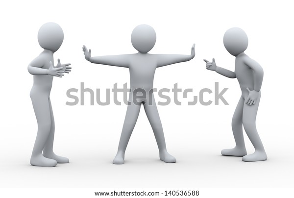 3d Illustration Person Resolving Problem Two Stock Illustration ...