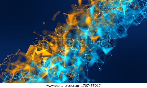 3d Illustration Plexus Effect Bright Animated Stock Illustration ...