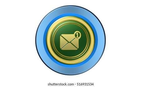 3d Illustration Push Button Message Stock Illustration 516931534 ...
