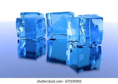 3d Illustration 3d Render Ice Cubes: ภาพประกอบสต็อก 673190308 ...
