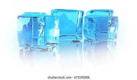3d Illustration 3d Render Ice Cubes: ภาพประกอบสต็อก 673190308 ...