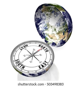 3d Illustration 3d Rendering Earth Compass Stock Illustration 503498383 ...