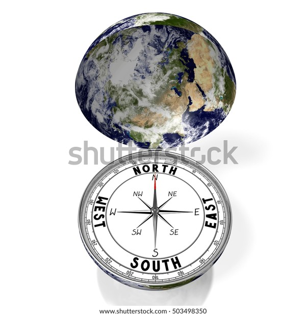 3d Illustration 3d Rendering Earth Compass Stock Illustration 503498350 ...