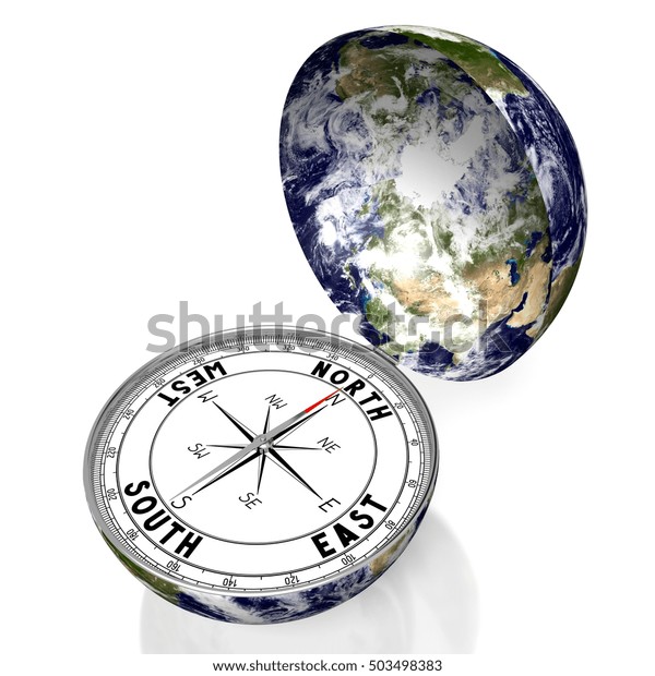 3d Illustration 3d Rendering Earth Compass Stock Illustration 503498383 ...