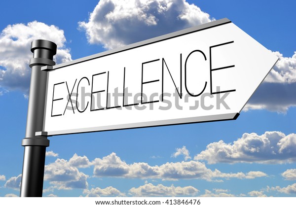 3d Illustration 3d Rendering Excellence Signpost Stock Illustration ...