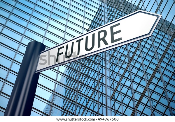 3d Illustration 3d Rendering Future Signpost Stock Illustration ...