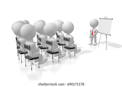 3d People Men Person Conference Table Stock Illustration 113010733