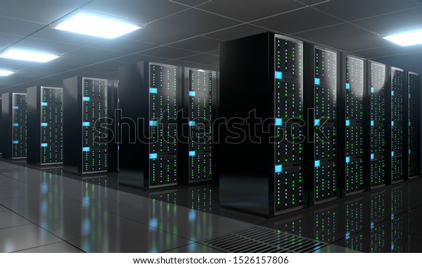 3d Illustration 3d Rendering Server Room 库存插图 1526157806 | Shutterstock