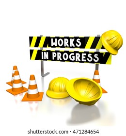 3d Illustration 3d Rendering Works Progress Stock Illustration 471284654