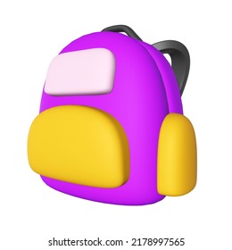 3d Illustration School Backpack Side View Stock Illustration 2178997565 ...