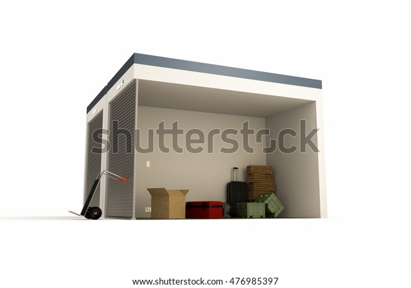 3d Illustration Self Storage Section Isolated Stock Illustration 476985397