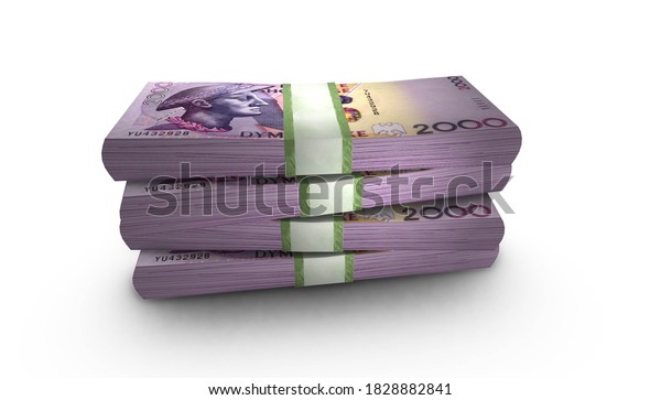 Ilustrasi Stok 3d Illustration Stack Banknote 2000 Albanian 1828882841 ...