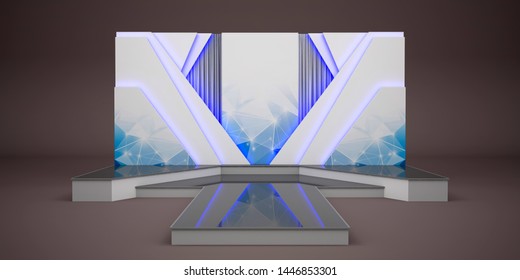 3d Illustration Stage Backdrop Performance Backlight Stock Illustration ...