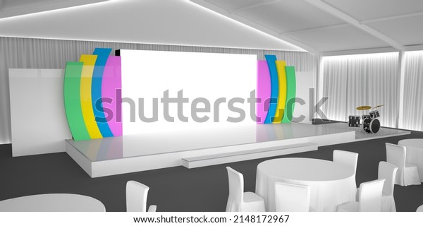 3d Illustration Stage Backdrop Presentation Performance Stock ...