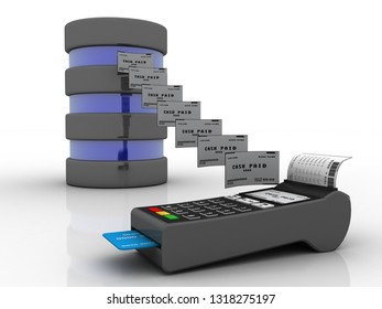 3d Illustration Swipe Machine Database Stock Illustration 1318275197 ...