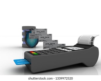 3d Illustration Swipe Machine Database Stock Illustration 1339972520 ...