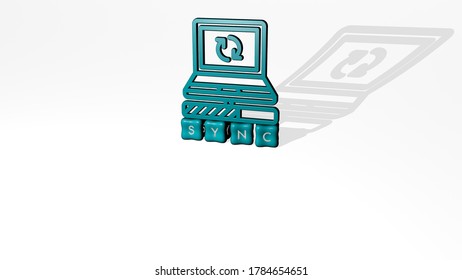 3d Illustration Sync Graphics Text Made Stock Illustration 1784654651 ...