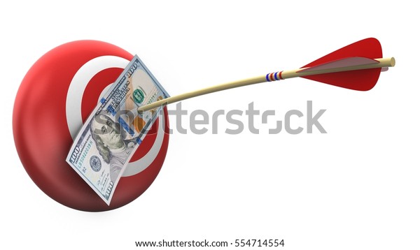 3d Illustration Target Sphere Arrow 100 Stock Illustration 554714554 ...