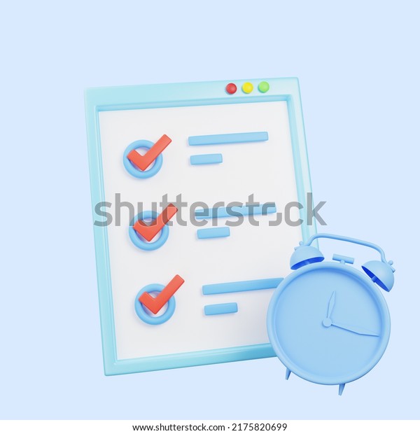3d Illustration Time Task Icon 3d Stock Illustration 2175820699 ...