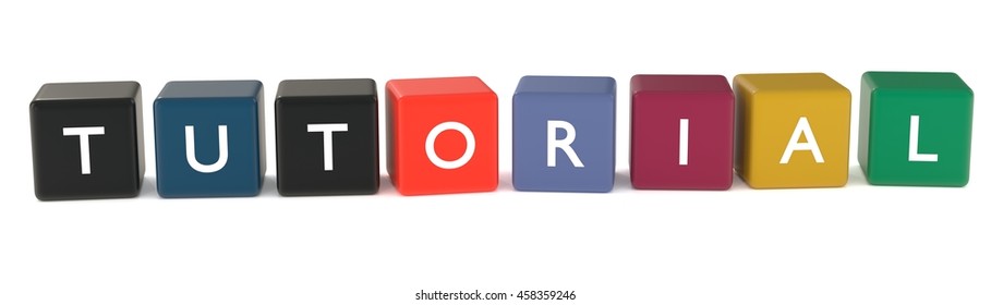 3d Illustration Tutorial Word Colored Cubes Stock Illustration ...