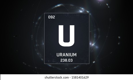 3d Illustration Uranium Element 92 Periodic Stock Illustration 1581255847