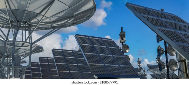 3d Illustration Various Communication Antennas Stock Illustration