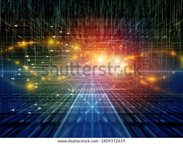 3d Illustration Virtual Space Using Fractal Stock Illustration ...