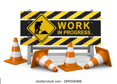 3d Illustration Work Progress Website Stock Illustration 1896253216 ...