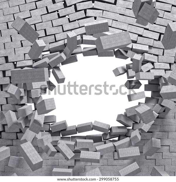 3d Image Concrete Breaking Wall Stock Illustration 299058755 | Shutterstock