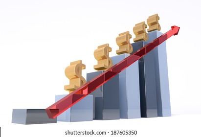 3d Image Raising Graph Chart Stock Illustration 187605350 | Shutterstock