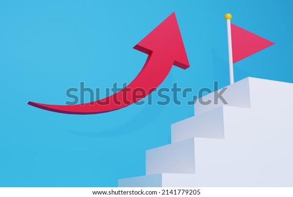 3d Image Simple Stairs Flags Stock Illustration 2141779205 | Shutterstock