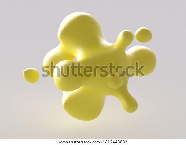 3d Image Yellow Blob Parametric Solid Stock Illustration 1612443832 ...