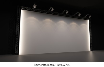 3d Interior Backdrop Stage Event Led Stock Illustration 627667781 ...