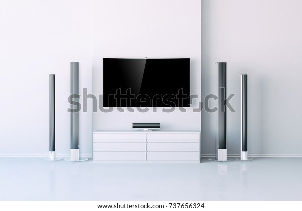 3d Interior Multimedia Media System Setup Stock Illustration 737656324