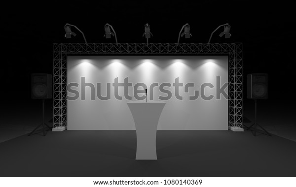 3d Interior Register Backdrop Stage Event Stock Illustration 1080140369
