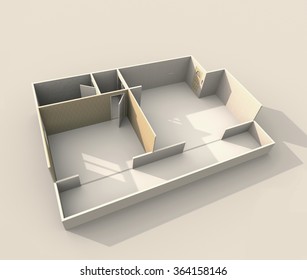 3d Interior Rendering Paper Model Apartment Stock Illustration ...
