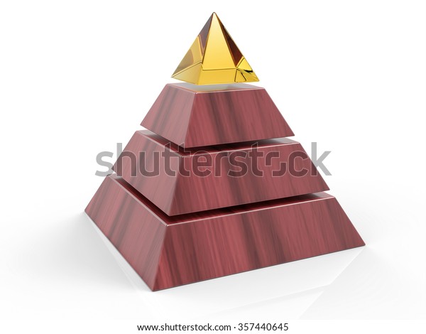 3d Isolated Pyramid Background Hierarchy Concept Stock Illustration ...