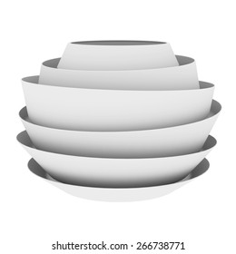 3d Isolated White Stack Plates Stock Illustration 266738771 | Shutterstock